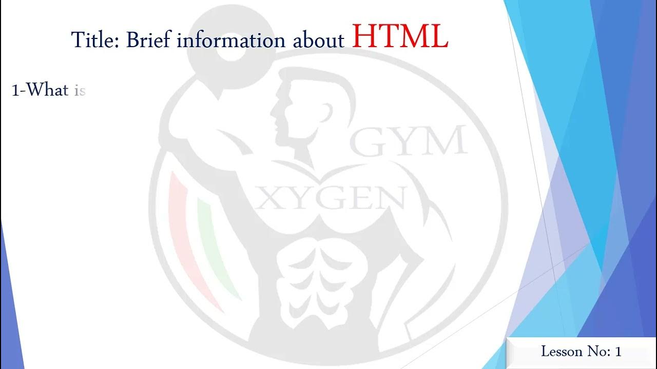 HTML Lesson 1 - YouTube