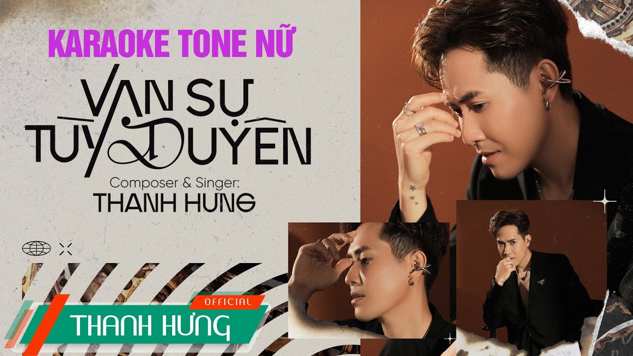 KARAOKE VẠN SỰ TÙY DUYÊN - THANH HƯNG | TONE NỮ BEAT CHUẨN GỐC - YouTube