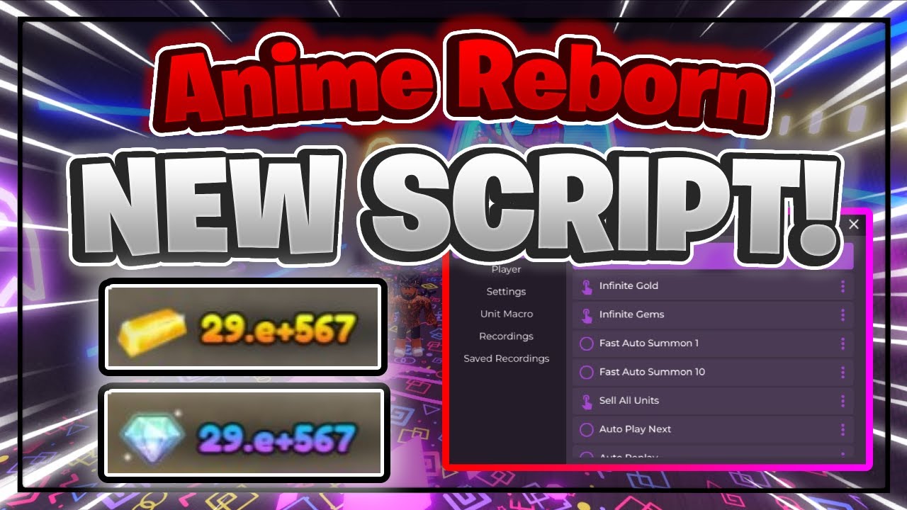 Anime Reborn Script GUI / Hack | INFINITE GOLD | DUPE + AUTOFARM ...