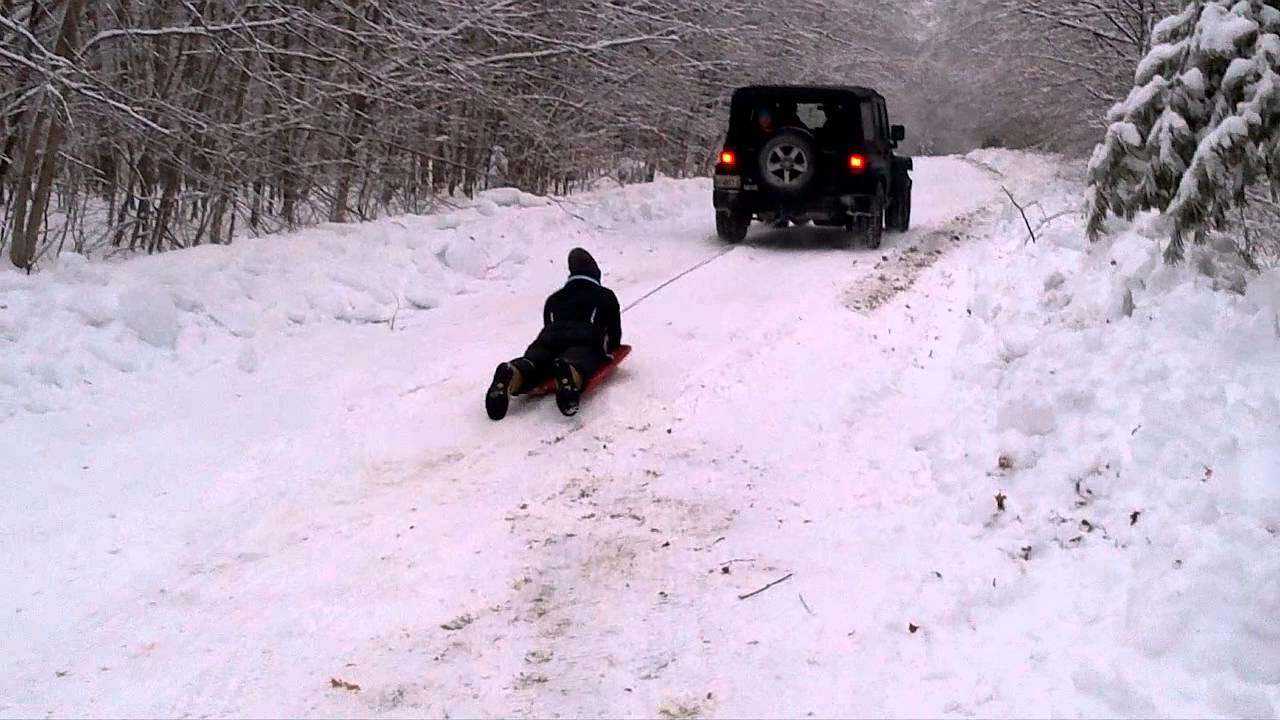 Car Sledding at Camp! - YouTube