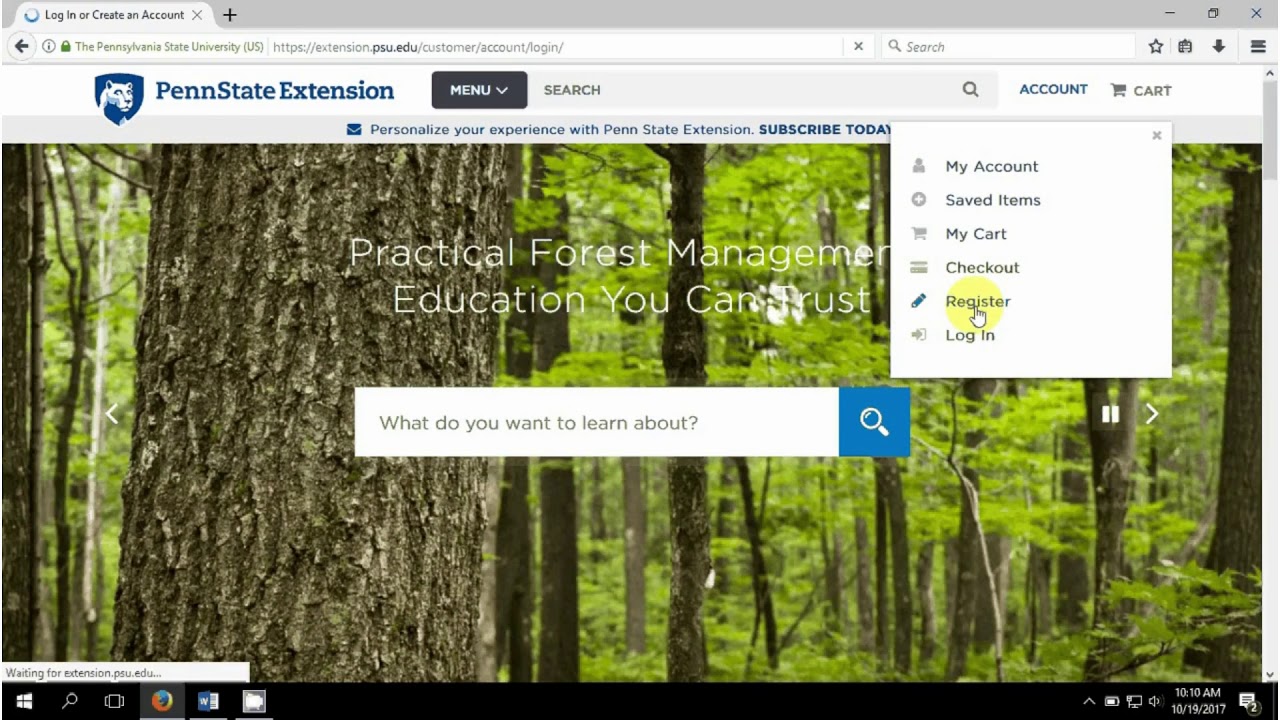 Create an Account - Penn State Extension Website - YouTube