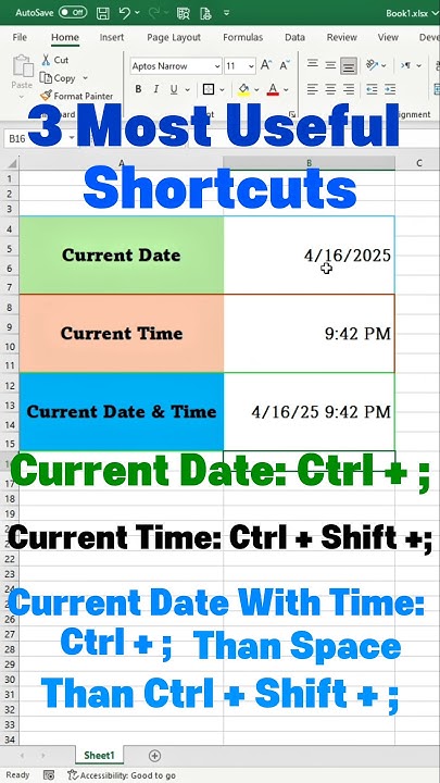 Current Date & Time Shortcut in Excel #shorts #excel #excelforbeginners #exceltips # ...