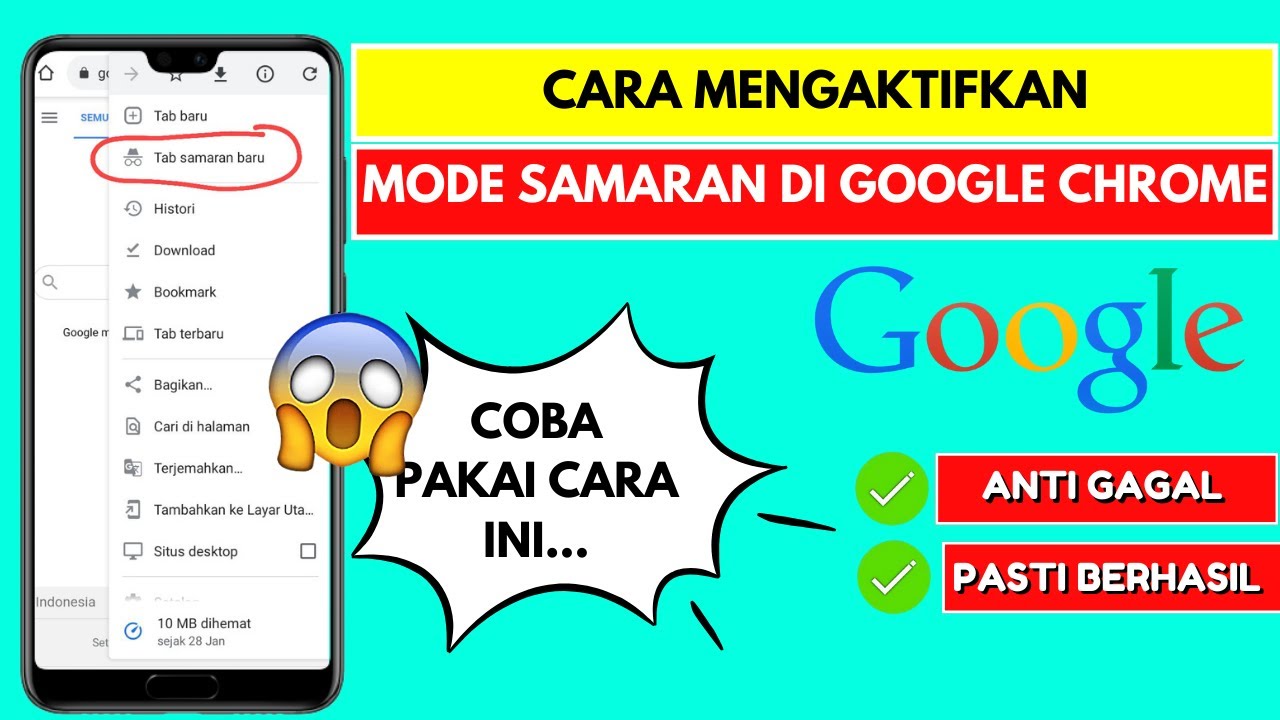 Cara Mengaktifkan Tab Samaran di Google HP - YouTube