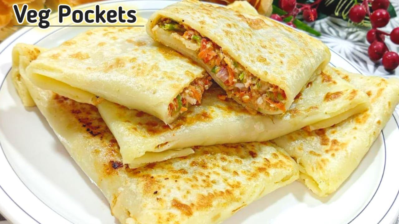Veg Pocket Nashta|Veg Wraps| Healthy Breakfast Recipes| Vegetable ...