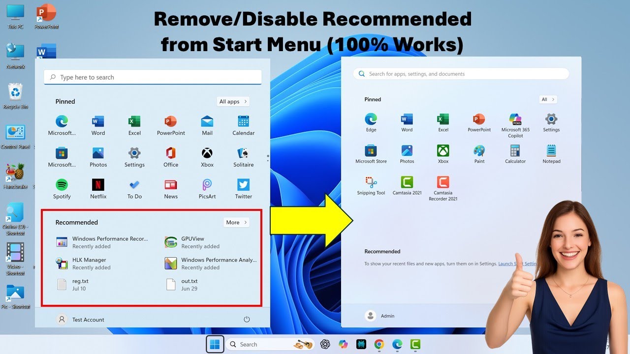 Remove or Disable Recommended in Windows 11 Start Menu (100% Works ...