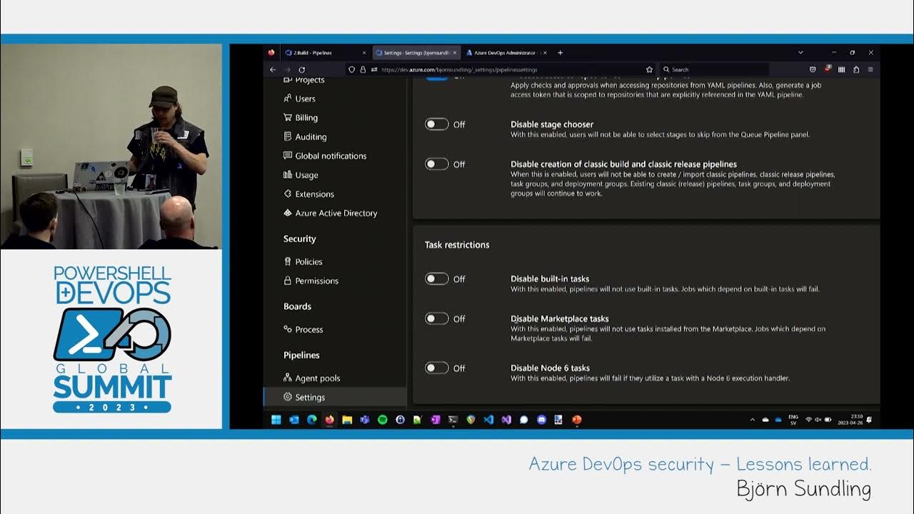 PowerShell Summit 2023: Azure DevOps security - Lessons learned by Björn Sundling - YouTube