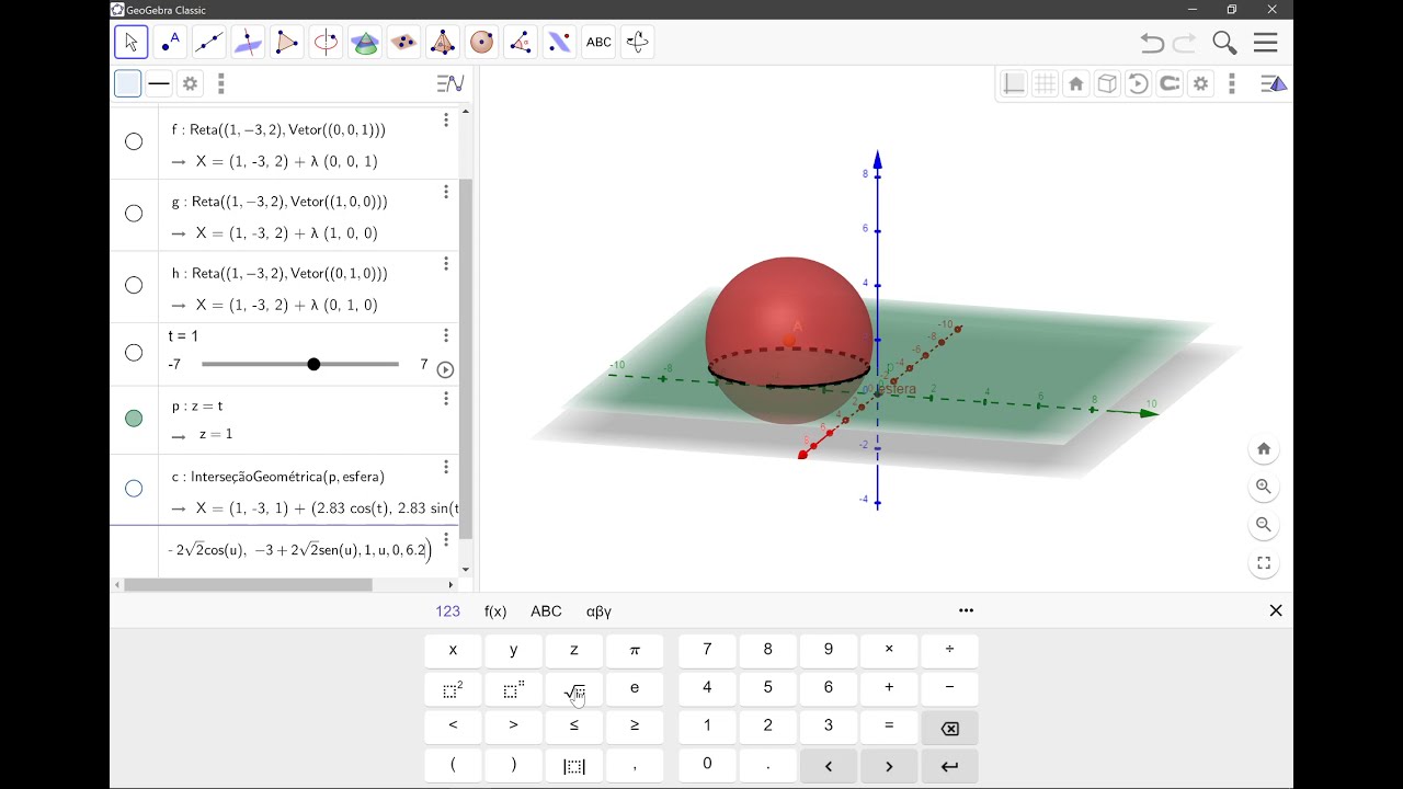 Quádricas - Esfera e interseção com planos - YouTube