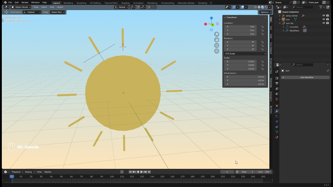 Daily Blender Model 10/23: Sun - YouTube