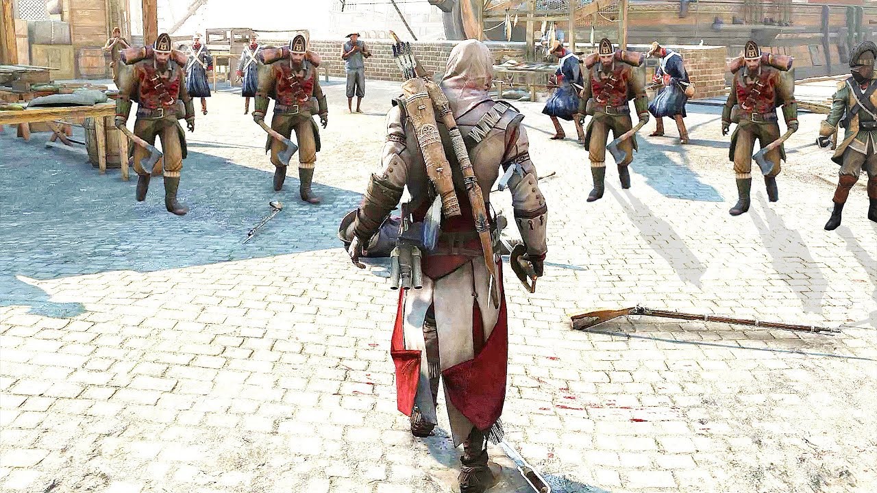 Assassin's Creed 3 Master Assassin Connor Combat Rampage, Bear Fights ...