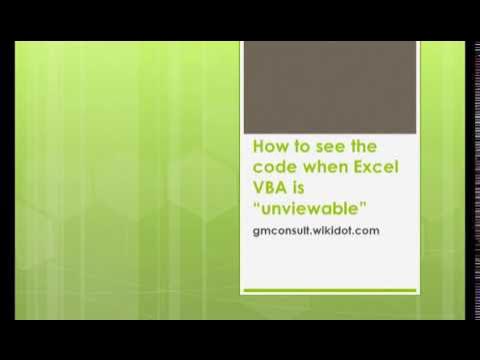 Excel VBA Project is Unviewable - Paid Service - YouTube