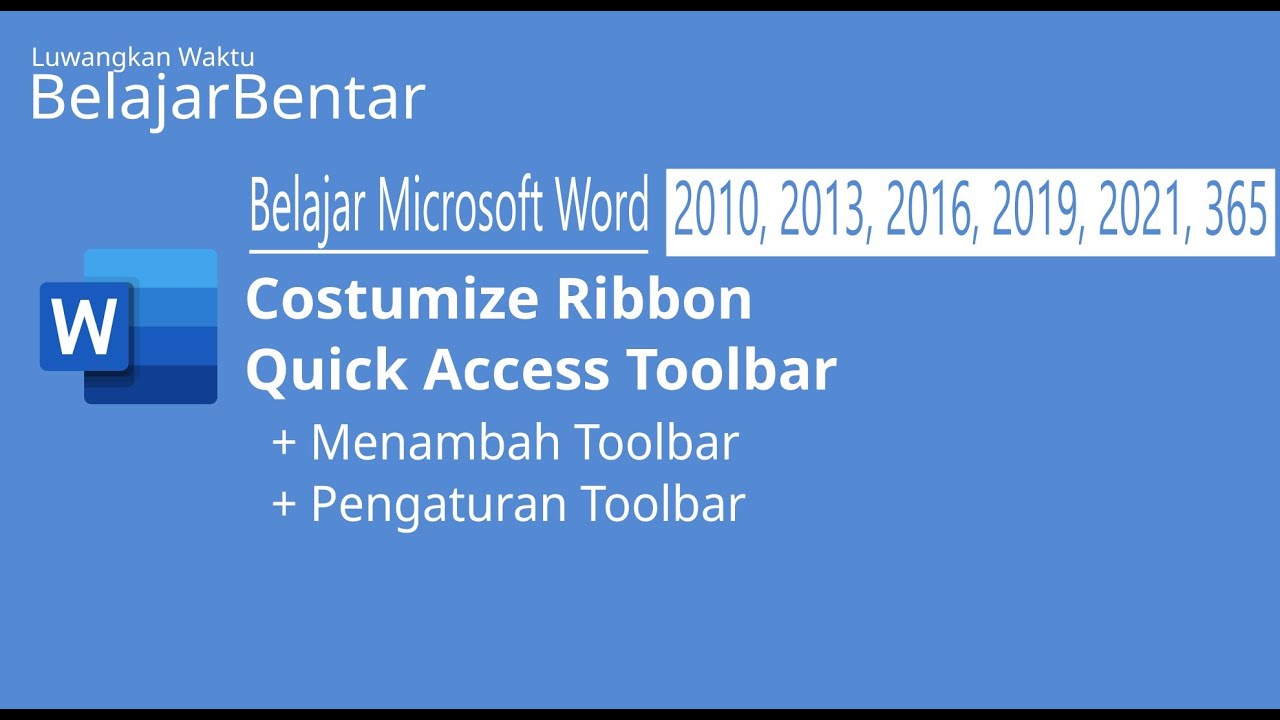 Belajar Microsoft Word Customize Quick Access Toolbar - YouTube