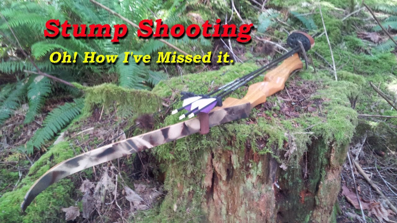 Stump Shooting with the Recurve Bow. I miss it! - YouTube