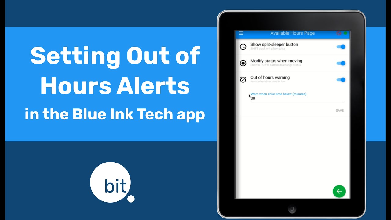 Setting Out of Hours Alerts in the Blue Ink Tech app - YouTube