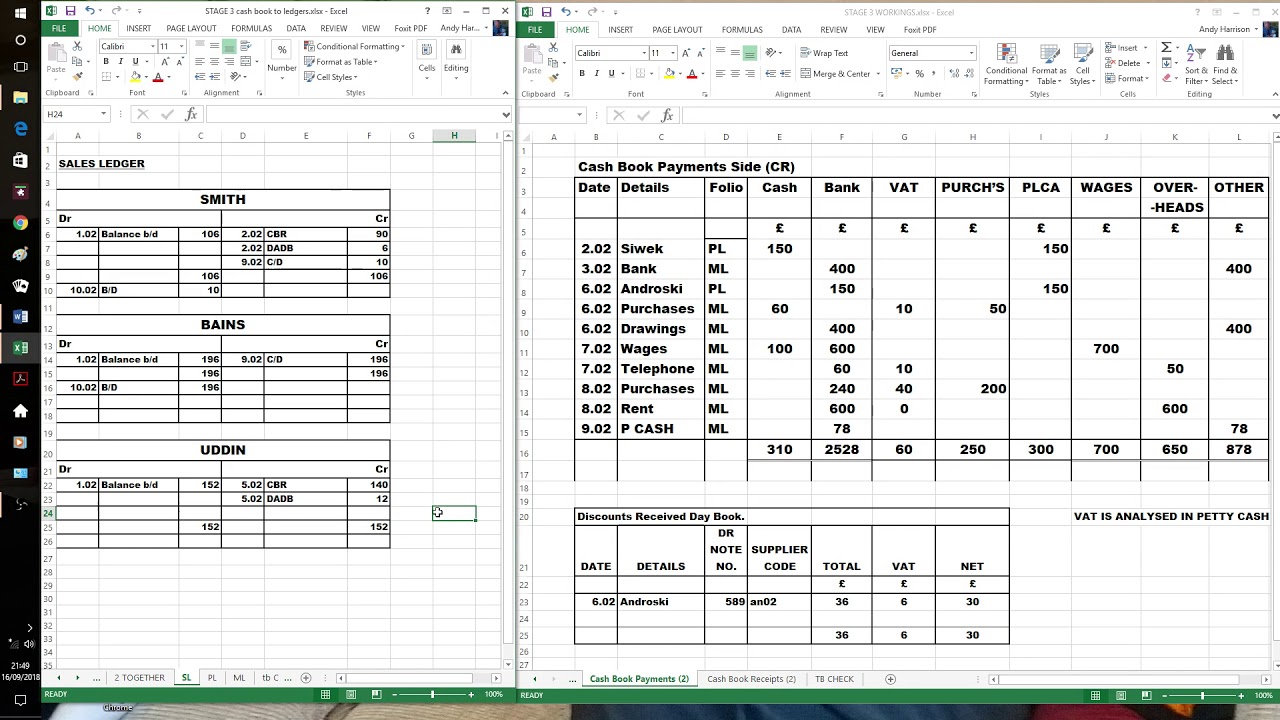 DOUBLE ENTRY STAGE 3 POSTINGS FROM CASH AND PETTY CASH - YouTube