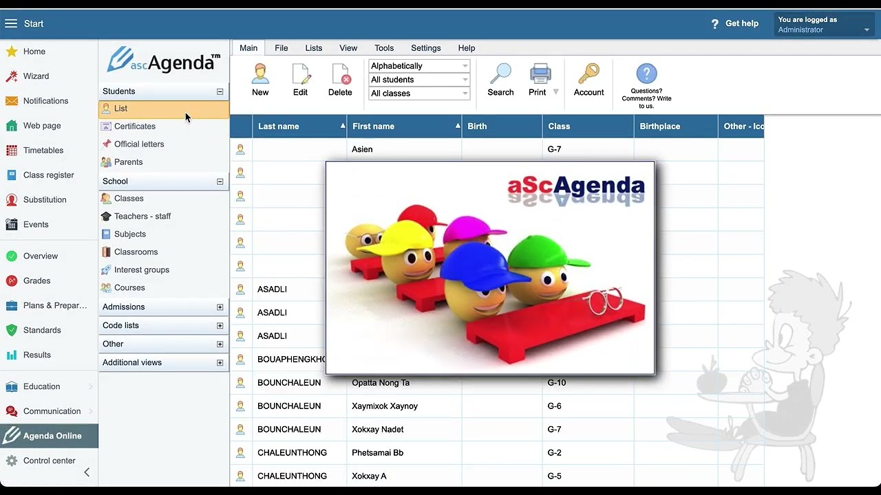 EduPage Tutorial. Deleting / Removing students from the Agenda Online ...
