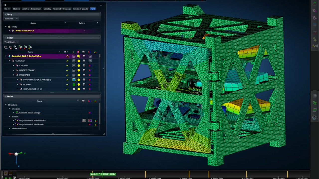 CubeSat Modal Analysis with MSC Apex - YouTube