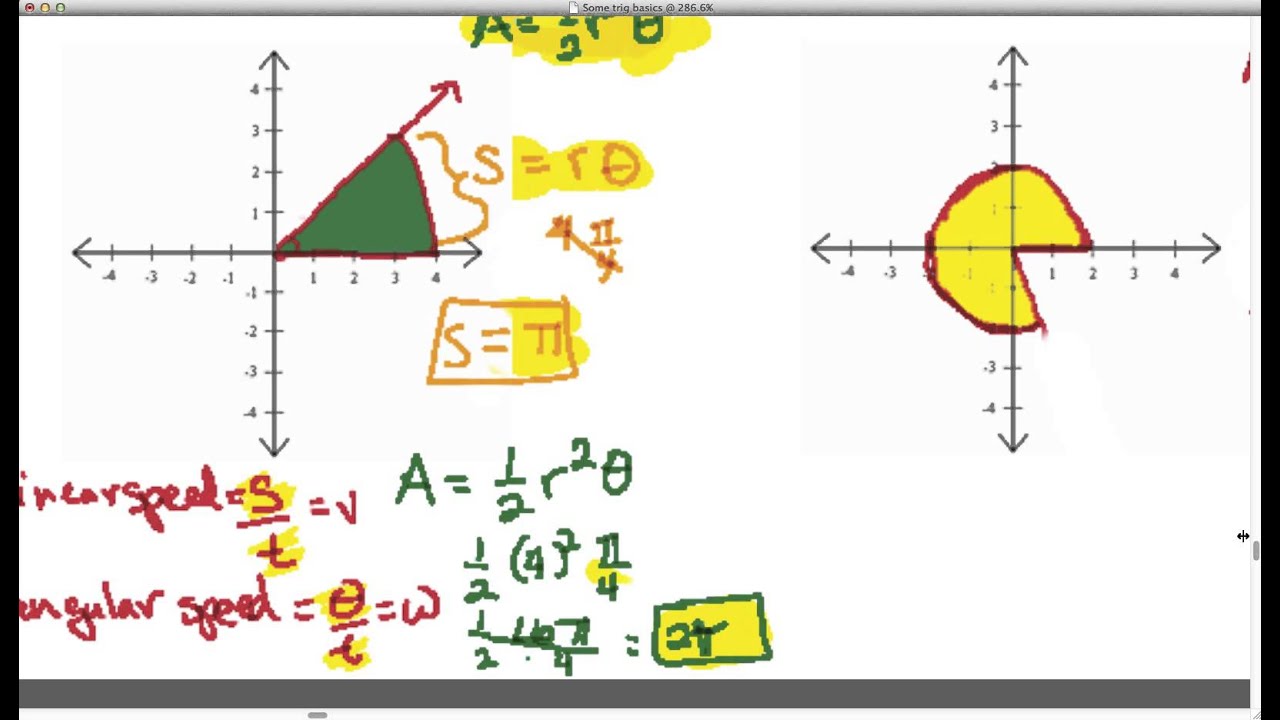 [Math][PreCal]-Trig Basics Area and Arclength - YouTube