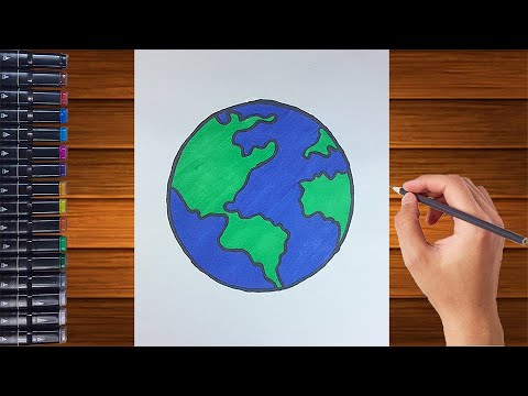Earth Planet Drawing for Kids 🌍 | Easy and Creative Drawing Tutorial ...