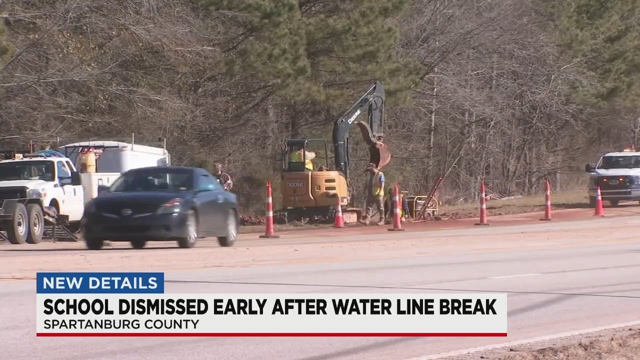 Schools dismiss early due to main water line break - YouTube