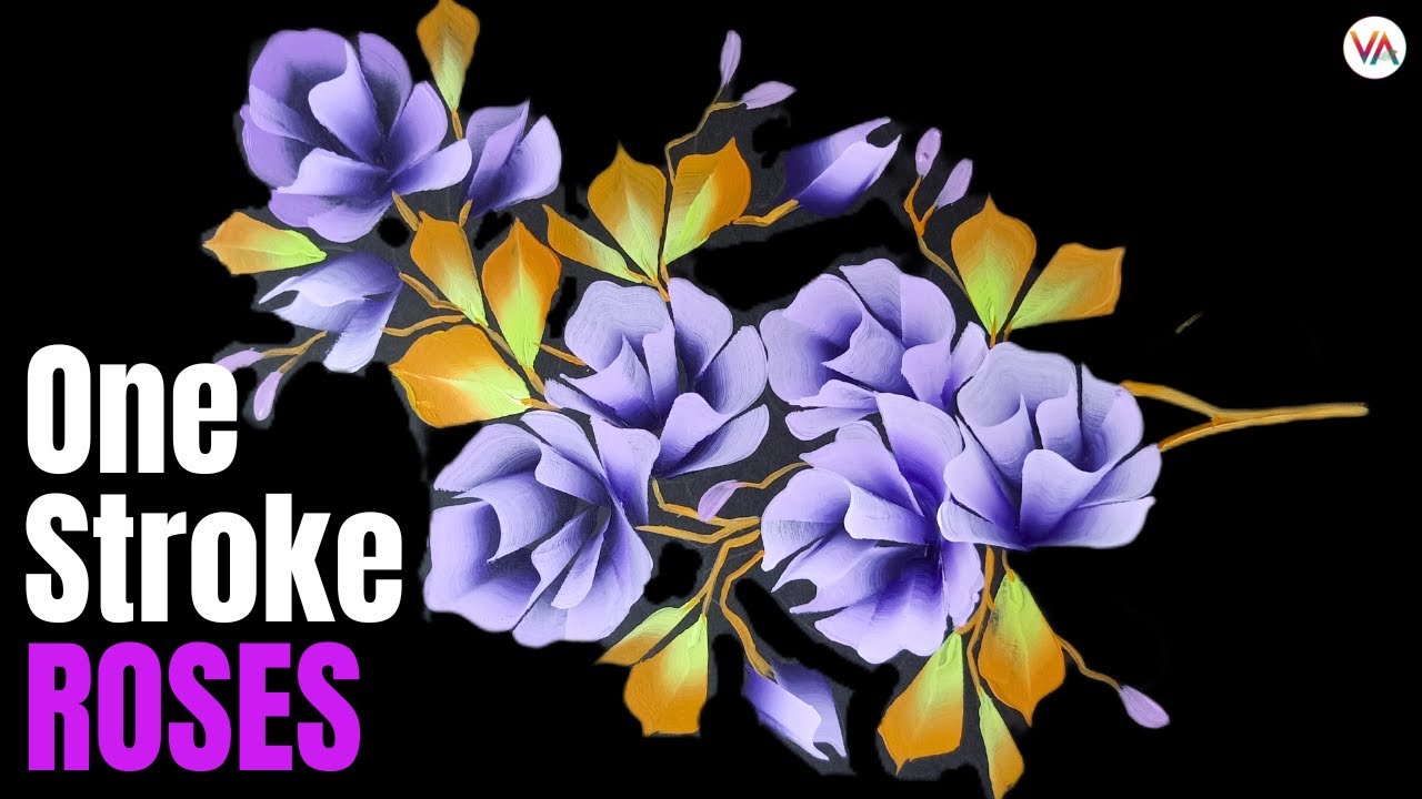 PURPLE ROSES Art | Acrylic Painting Techniques | Step by Step Painting ...