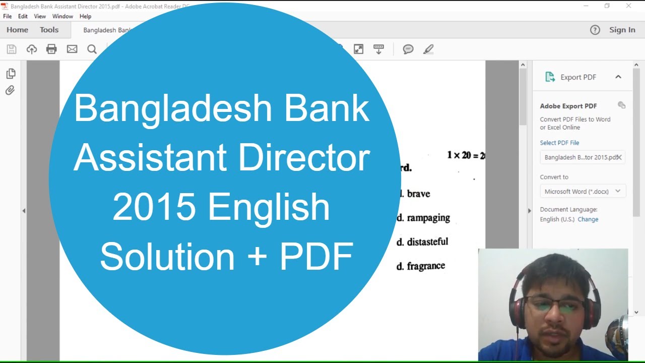 Bangladesh Bank Assistant Director 2015 English Solution and PDF ...