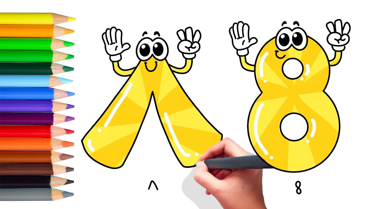 How To Draw Number 8? Back To School Easy step by step - YouTube