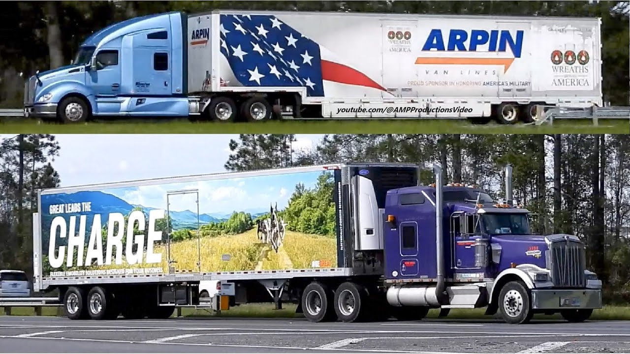 Purple Kenworth W900 Blue T680 | Truckspotting 31524 - YouTube