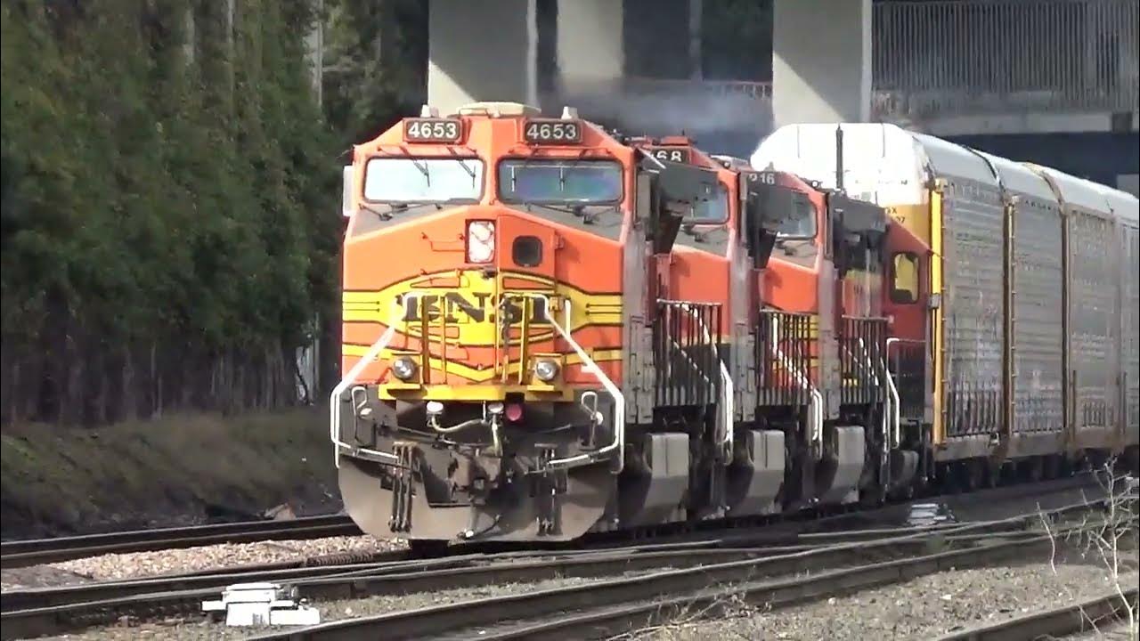 (northbound) BNSF Priority Manifest Train pulls forward and stops 21ST Street. (Part 1) - YouTube