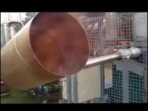 Lighting wood gas flare first run of new trailer mounted gasifier system - YouTube
