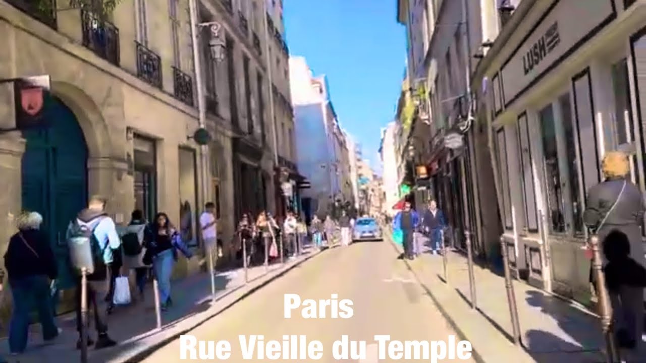Paris city walks Rue Vieille du Temple Paris, France 4K - YouTube