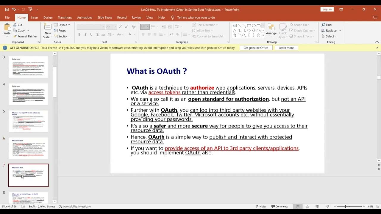 Lec18-How To Implement OAuth In Spring Boot Project - YouTube