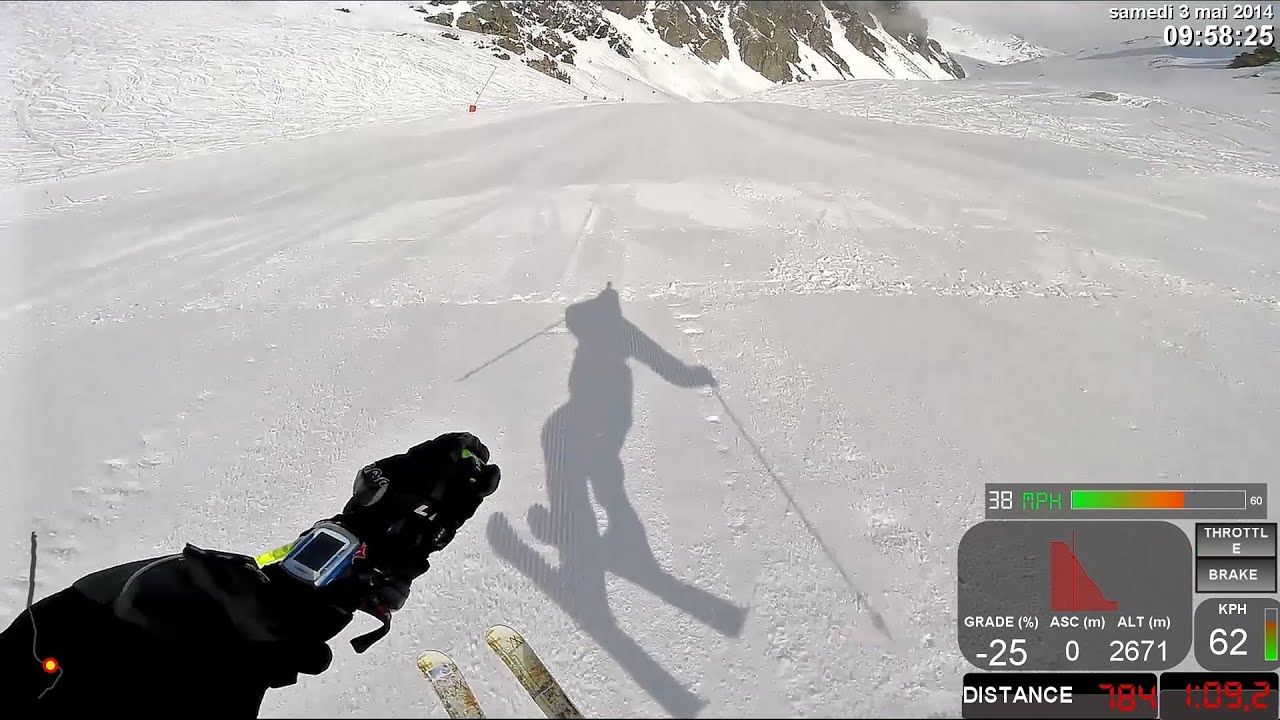 GoPro 1080 SuperView Skiing TIGNES Lanche - 127kmh - YouTube