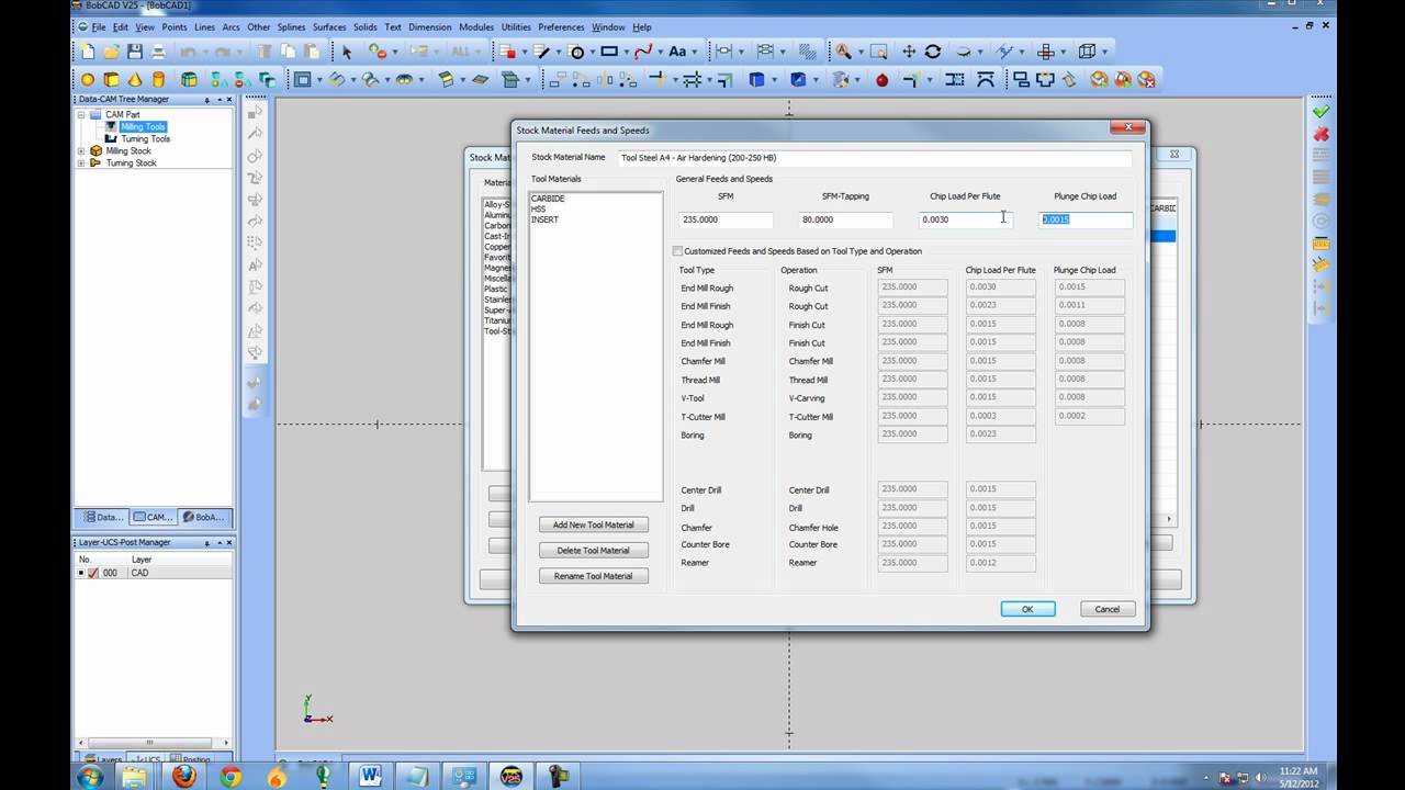 Video 4 - Material Library Feeds & Speeds for Mill & Router.avi - YouTube