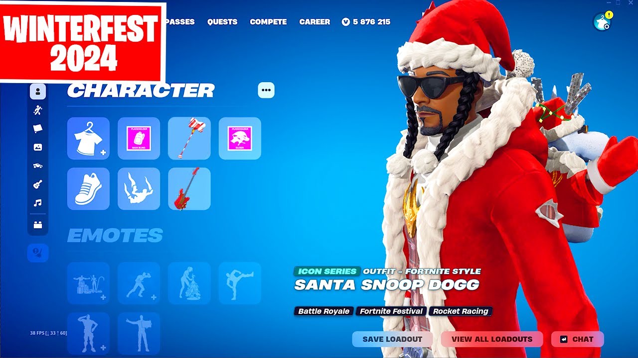 Santa SNOOP DOGG Fortnite All Winterfest 2024 Rewards early showcase ...