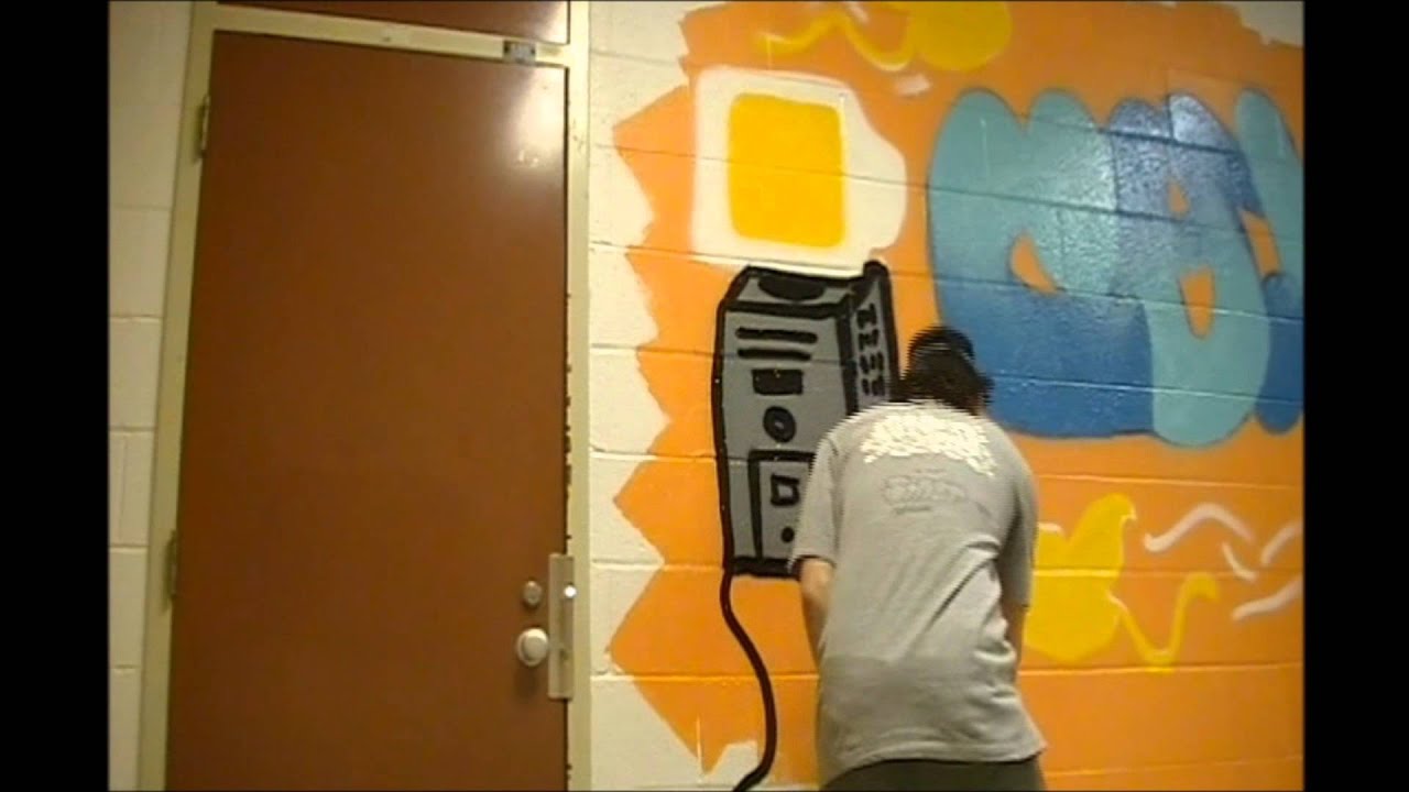 graffiti JARED SINER à l'école jjb - YouTube