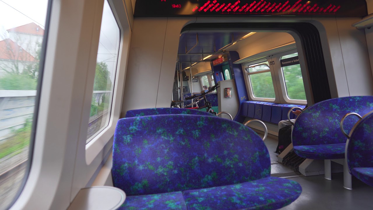Denmark, train ride from Brøndby Strand to Copenhagen Central Station ...