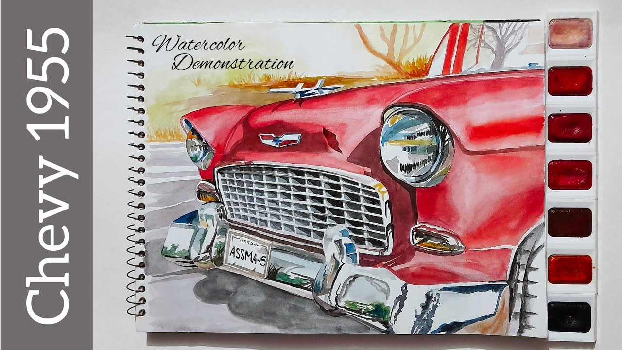 How to paint a car in watercolors? | Step by step tutorial | Chevrolet ...