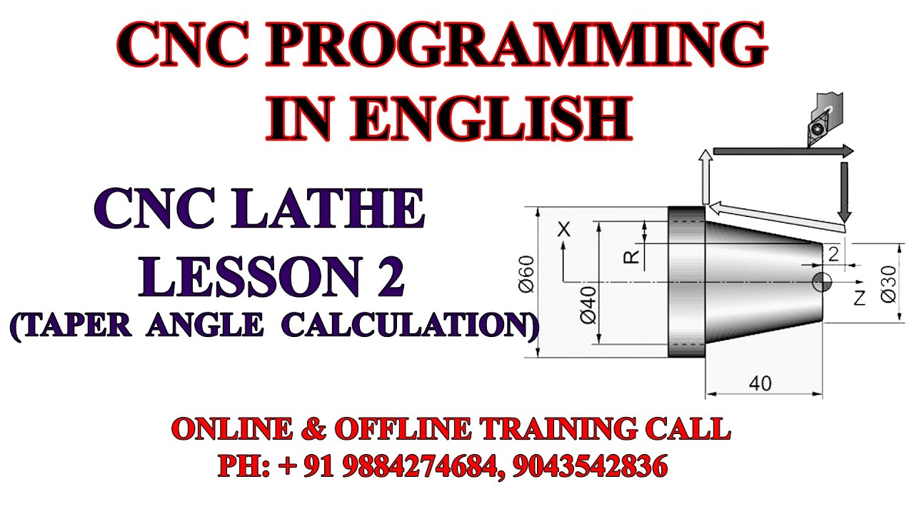 TAPER ANGLE CALCULATION - CNC PROGRAMMING IN ENGLISH - ANGLE CALCULATION FOR CNC TURNING IN ...