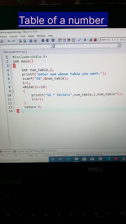 Table Of A Numberc Programming Ccode Shorts Youtube