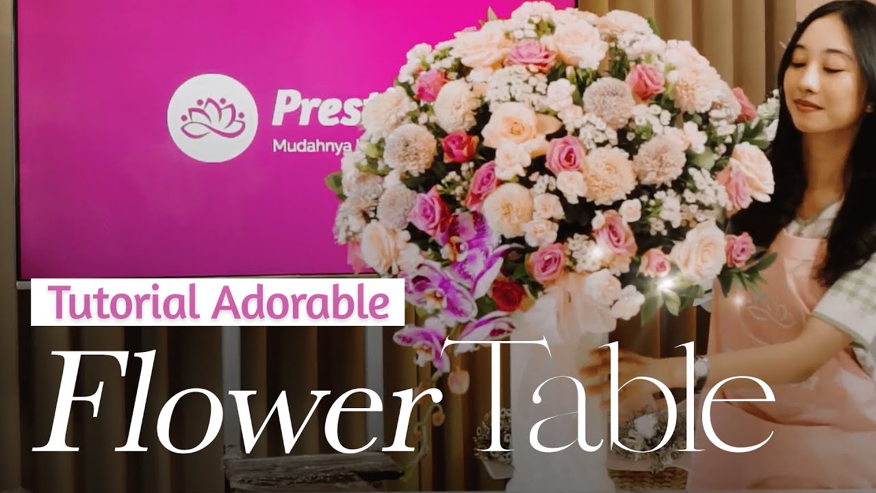 Cara Merangkai Bunga Meja | How To Make Flower Table Arrangement ...