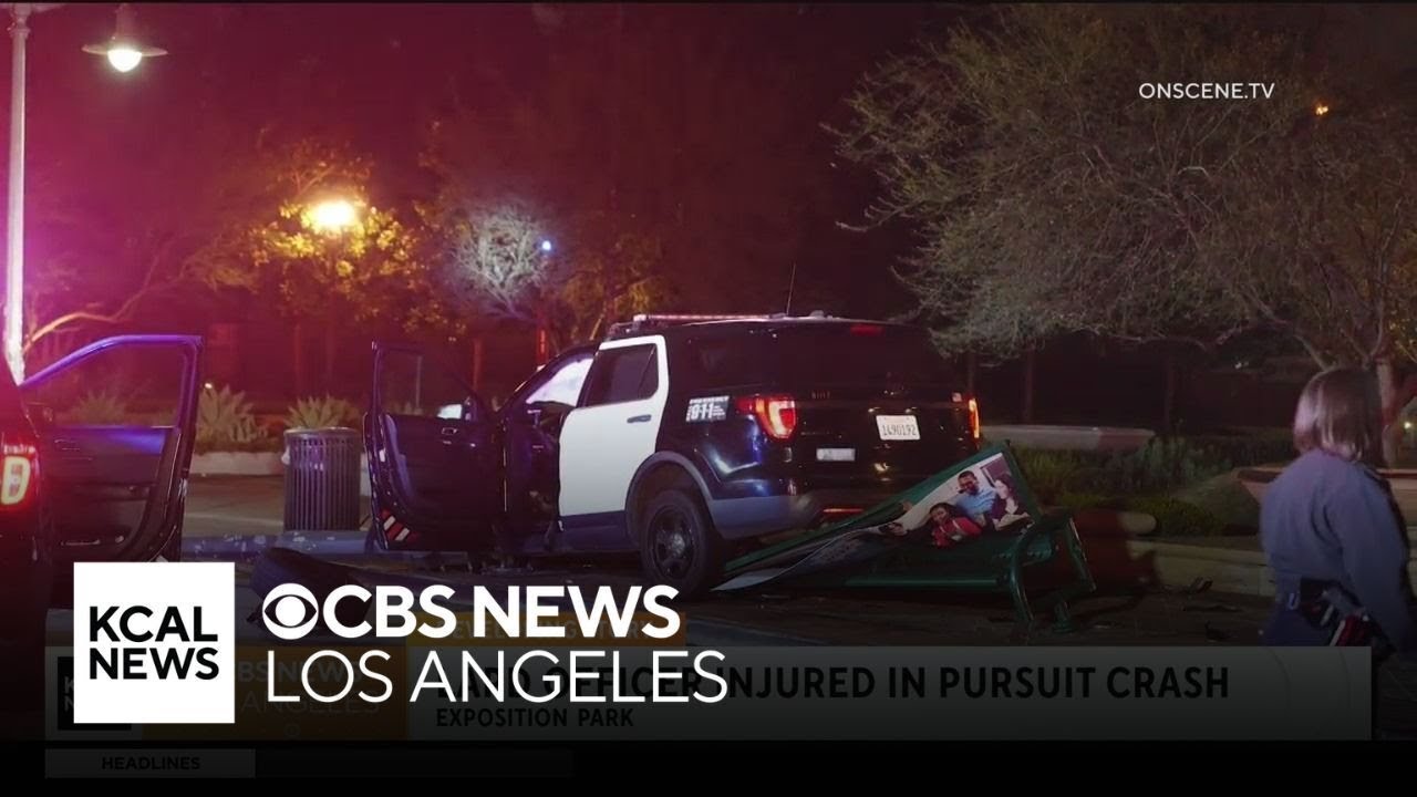 LAPD officer, innocent driver injured in South LA pursuit crashes - YouTube
