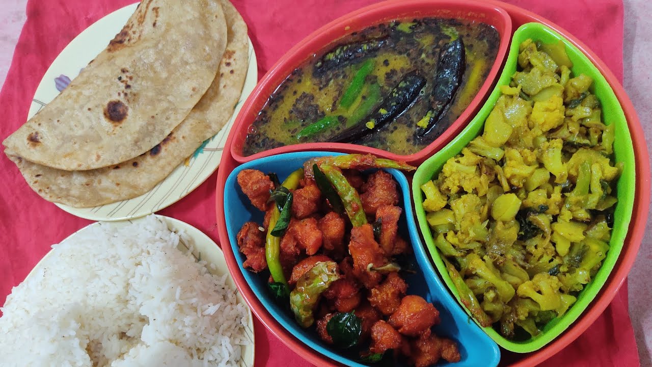 Gobi Tali hui Chicken 🍗Tala hua,Dal Roti Rice#neelamnoorvlogs#recipe. # ...