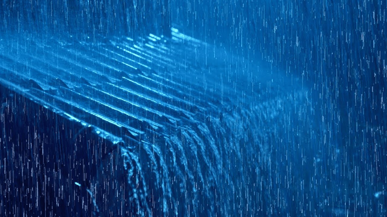 Goodbye Insomnia With Heavy RAIN Sound | Rain Sounds On Old Roof In ...