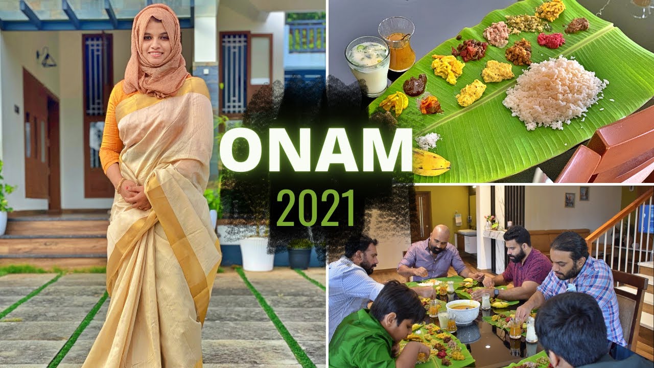 Onam Vlog from Kerala | Onam 2021 | Vegetarian Lunch Meal on a Banana ...