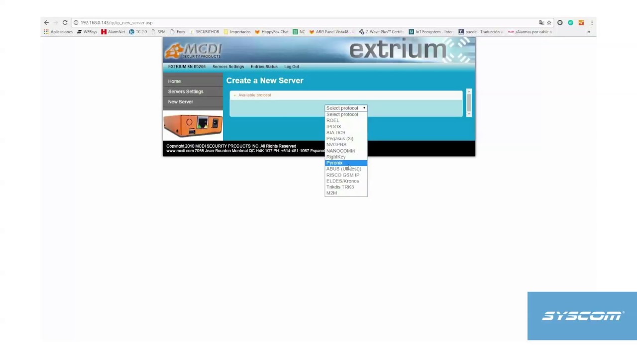 Interfaz Web en Extrium DT42 - YouTube