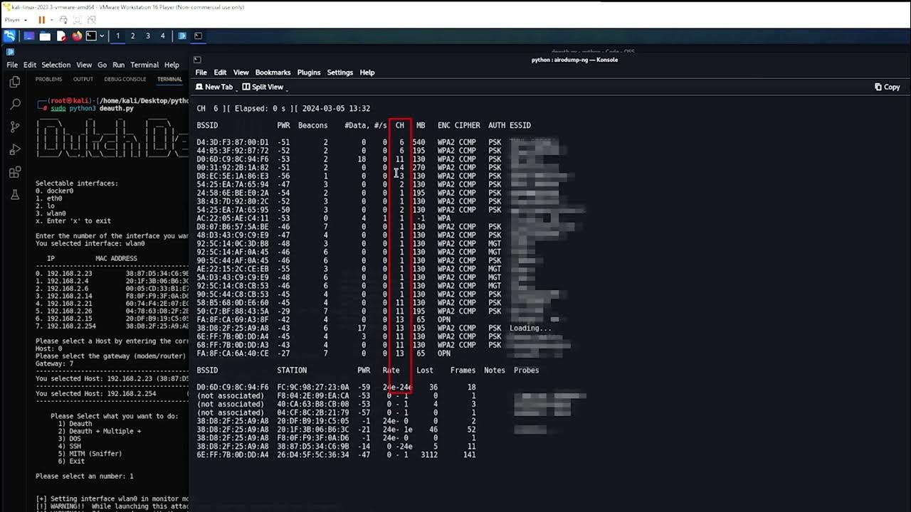 Deauth using python - YouTube