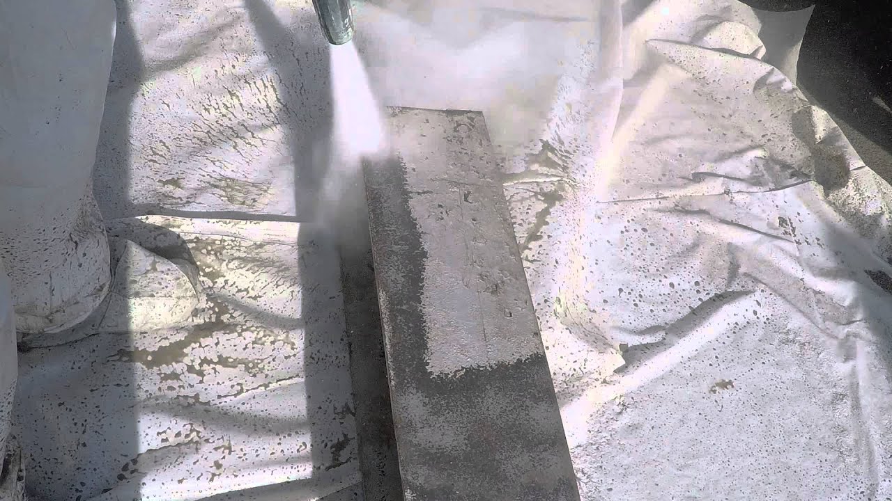 Dustless Blasting Sponge Blasting Lead Based Paint on Steel Beam - YouTube