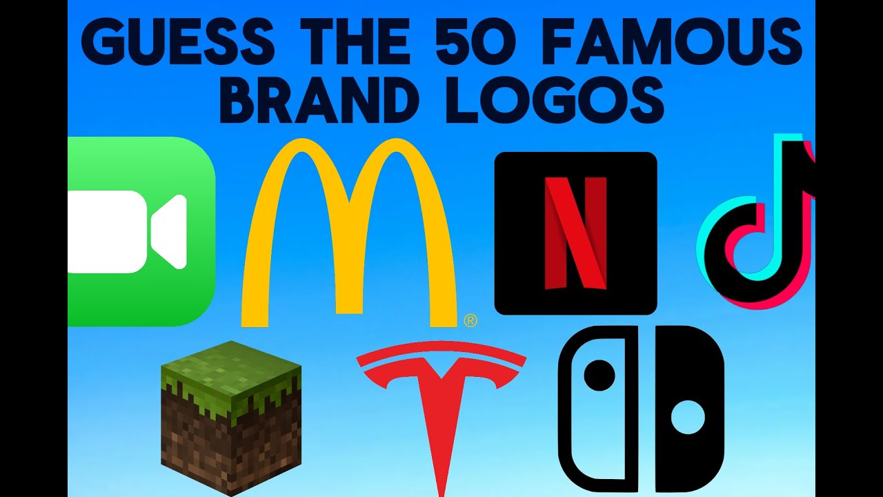 Guess 50 famous brand Logo | Can you score all of them? | Quiz game ...