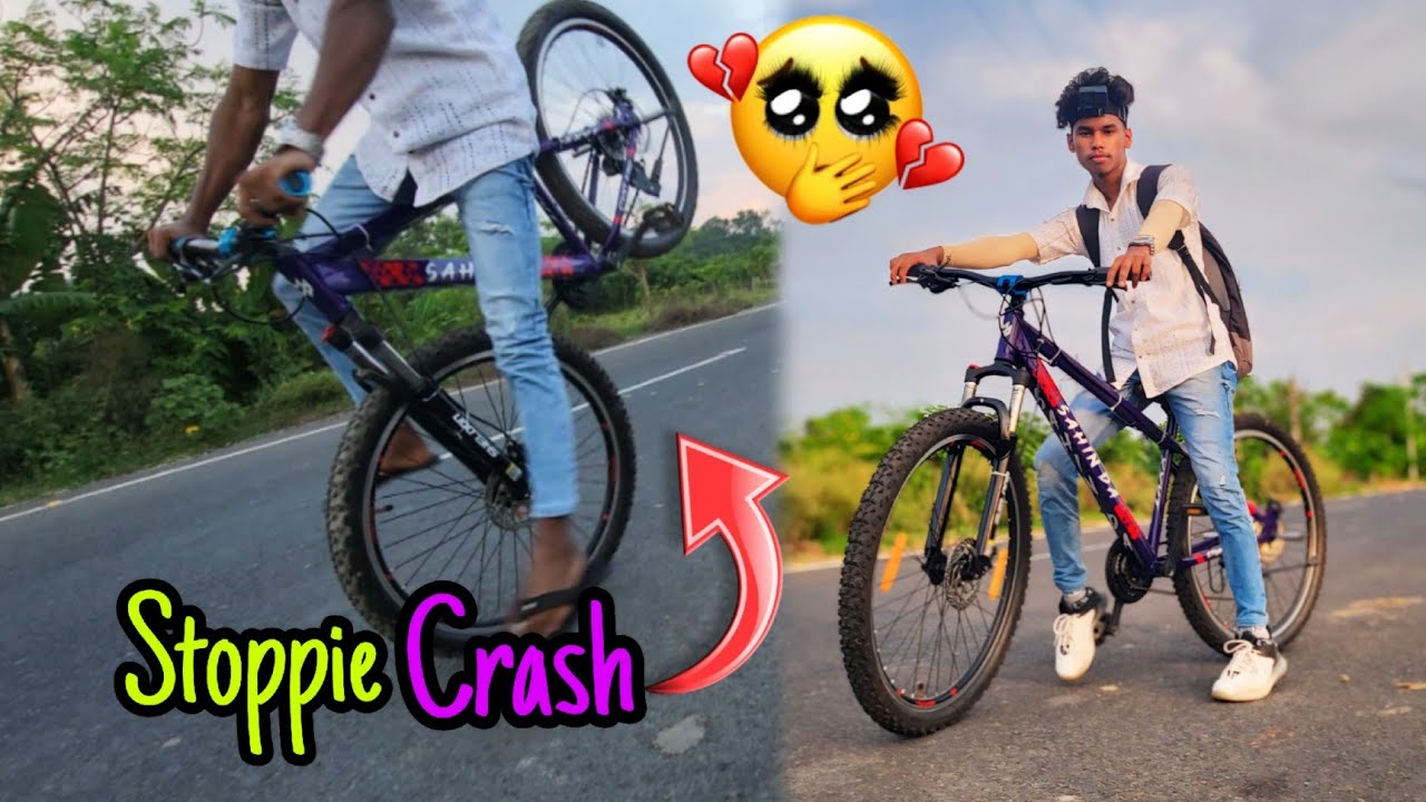 Stoppie Crash 🥹😫 Crazy Cycle Stunt Riding Vlog 💫😎 #crash #cyclemotovlog ...
