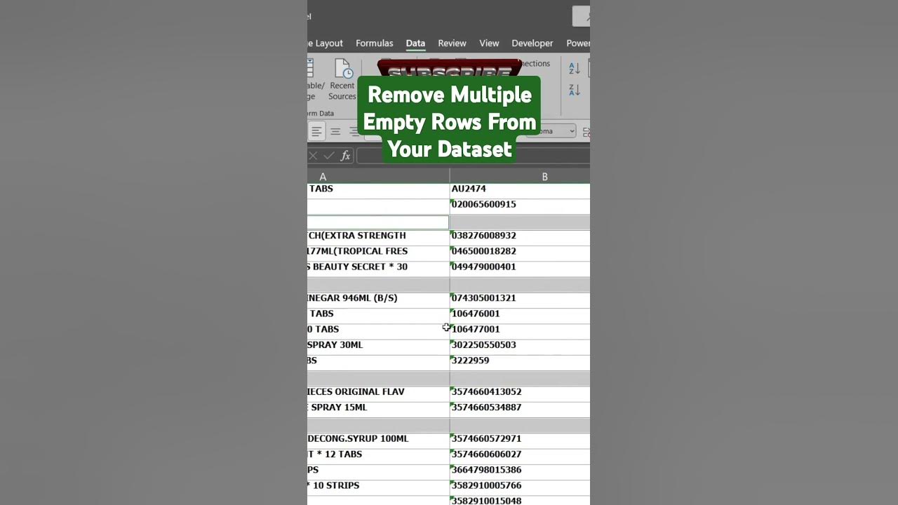 Delete multiple empty rows from your dataset in excel #finance #excel #exceldataanalytics # ...
